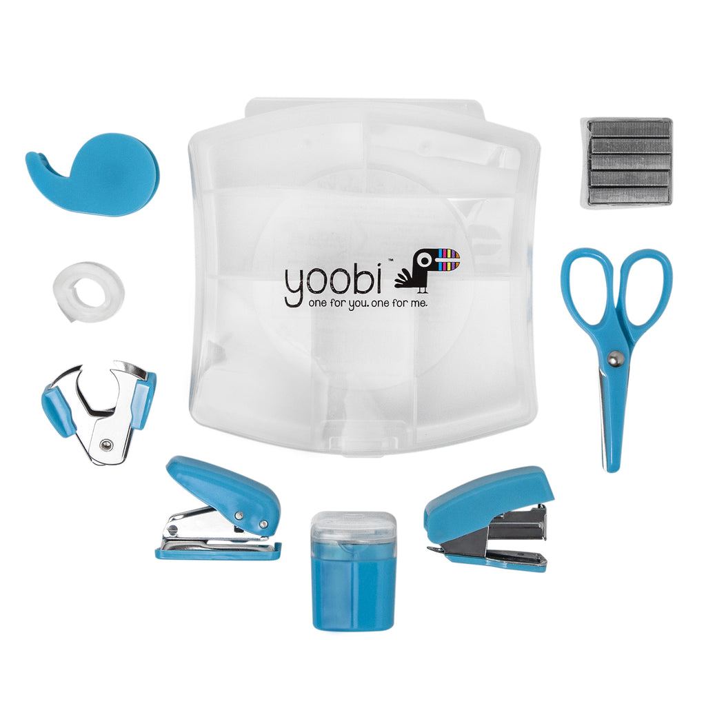 MINI STATIONERY SET - NEON BLUE - Yoobi Australia