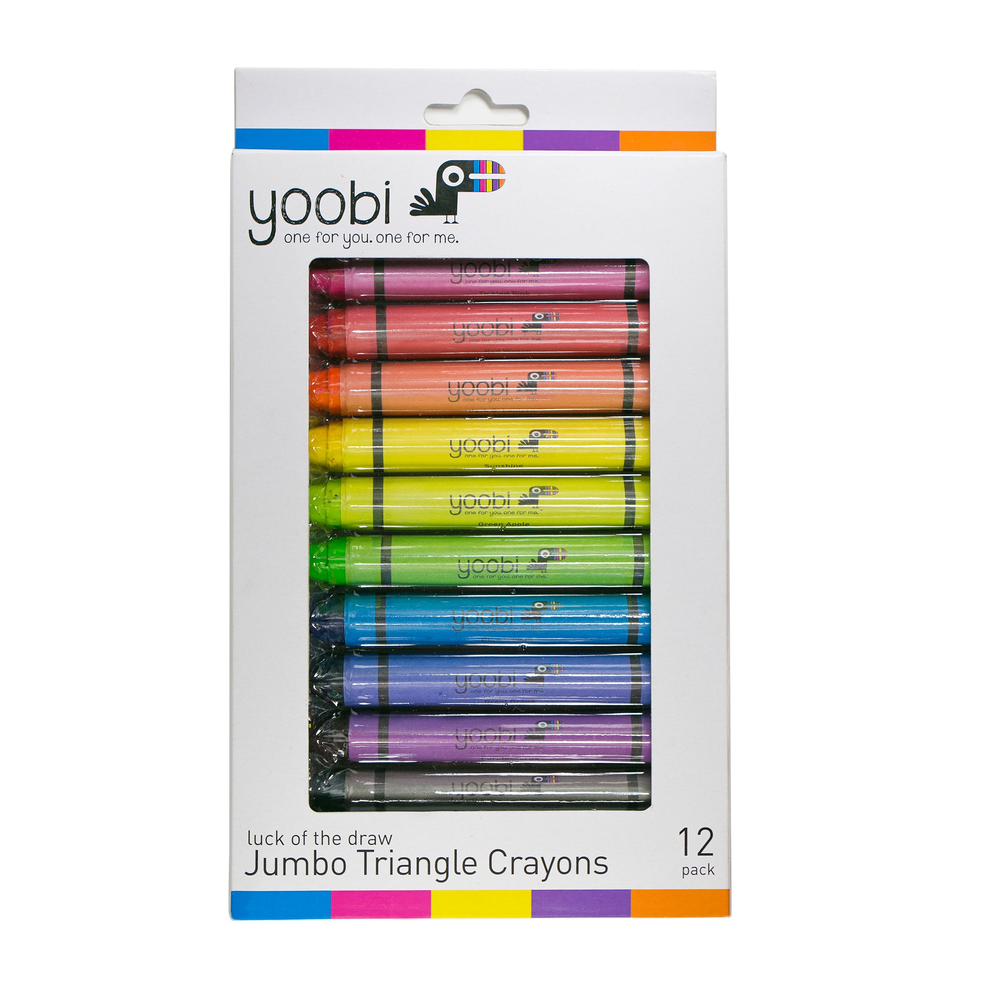 JUMBO TRIANGLE CRAYONS, 12PK - ASSORTED COLOURS - Yoobi Australia